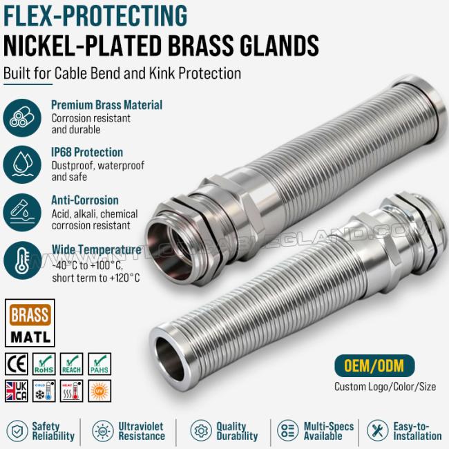 Original factory of spiral nickel-plated brass cable glands & OEM solution supplier in China