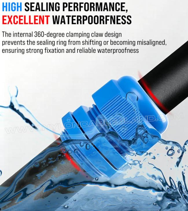 Waterproofness of colored nylon 6 (polyamide 6 / PA6) cable glands