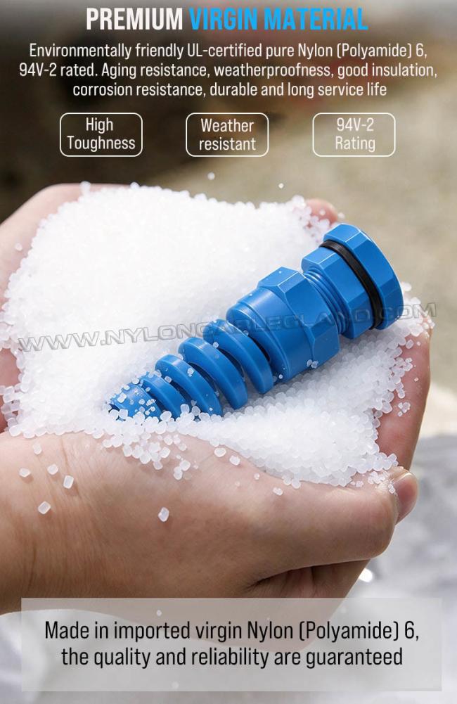 Raw material of spiral flexible nylon cable glands in colors