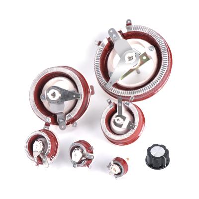 China High-power Sliding Porcelain Disc Wirewound Resistor Potentiometers Adjustable Rheostats RHS50RE 50W 5000 OHM 10% for sale