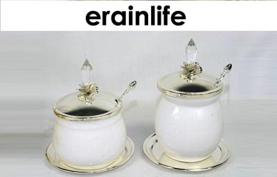 Cina Il bollitore del creatore di tè ha riguardato il materiale dello zinco di Sugar Bowl di ciotola ceramica in vendita