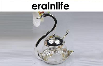 Cina Materiale trasparente dello zinco del vaso del latte dello zucchero della teiera del caffè di progettazione del cigno in vendita