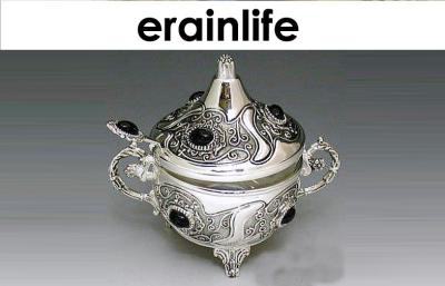 Cina Sugar Bowl crema del ristorante/ciotola amichevole eco- del latte dell'ornamento del gioiello dello zinco in vendita