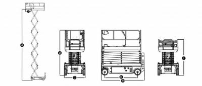 중국 4*2 드라이브 모드 크롤러 시저 타입 3500kg 용량 공중 작업 플랫폼 건설 기계 판매용