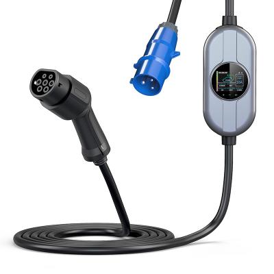 Chine Type2 rapide de chargeur de véhicule électrique portatif du câble 7.36kw de maison de 32A Chargepoint à vendre