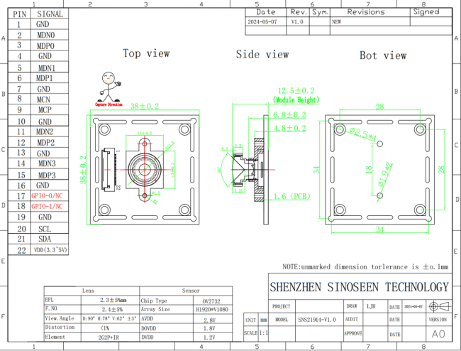 OV2732 1080p Color Image Sensor product image