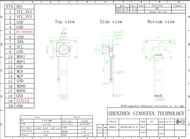 SC3336 MIPI Camera Module product image