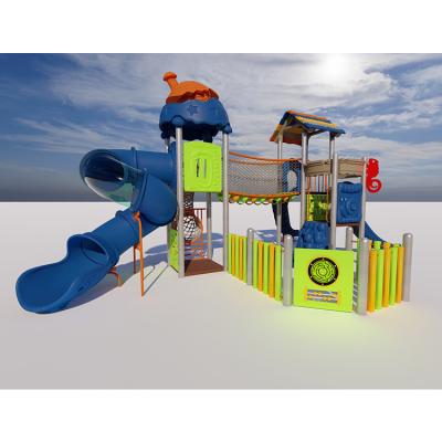 Chine Glissière en plastique de terrain de jeu d'enfants de jouets de jardin avec le courrier galvanisé à vendre