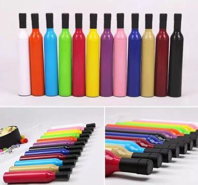 China 105cm Manual Open Custom Wine Bottle Umbrella With Silver Coating for sale