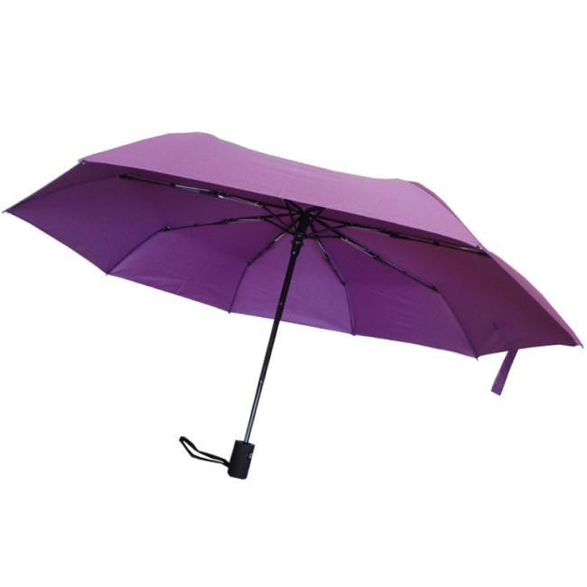 Compact folded mini umbrella showing size