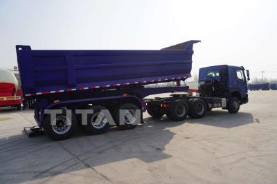 Cina scarico del lato dell'aggregato dello scaricatore di 3 assi che fornisce di punta il grano del collo d'oca del ribaltatore dei rimorchi 45cbm che scarica i rimorchi dei semi da vendere in vendita