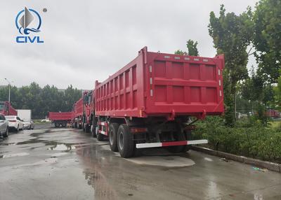 Cina Autocarro con cassone ribaltabile basso rosso di howo del consumo di combustibile degli autocarri con cassone ribaltabile del camion 8x4 di Tipper Commercial di colore 40T RHD in vendita