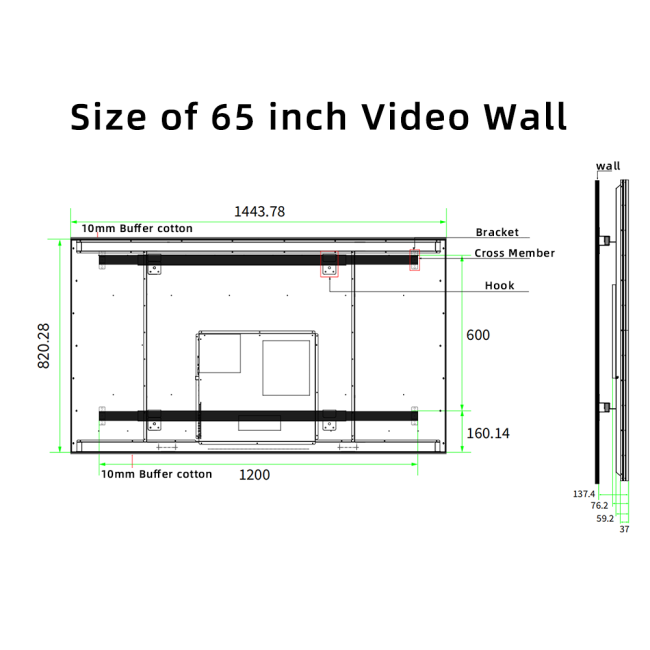 Commercial Events Free Standing Display Narrow Bezel Splicing Screens Video Wall Signage Board Control LCD Video Wall Display