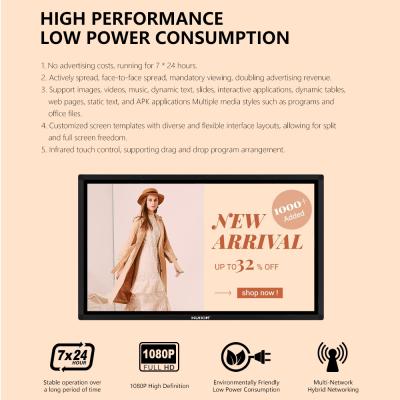China 23.6 Inch Android-Based Wall Mounted Cloud Content Management Animation Digital Signage Advertising for Fast Food Restaurant for KFC Store Welcome Display for sale