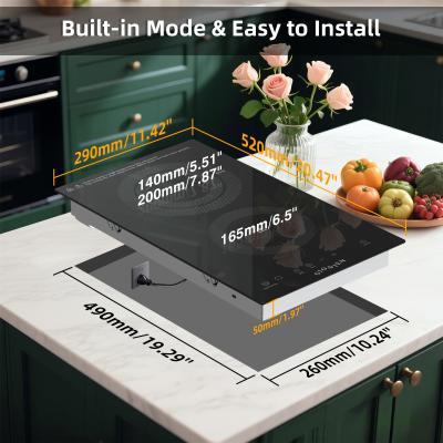 중국 전기 쿡탑 2구 110V~120V 12인치 전기 스토브 탑 카운터탑 1800W 판매용