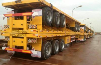 Cina Nuovo e 3 rimorchio a base piatta utilizzato dei semi del trasporto in container dell'asse 40/20ft da vendere in vendita