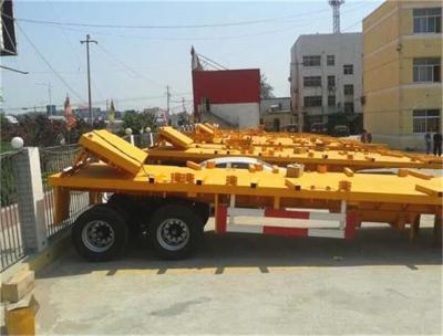 Cina 40T rimorchio a base piatta del contenitore degli assi di capacità 2 con colore giallo in vendita