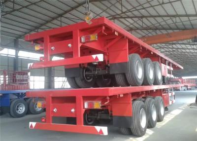 Cina 3 rimorchio a base piatta del contenitore del carico utile di marca 40Ft degli assi FUWA 40T con i pneumatici senza camera d'aria 12Pcs in vendita