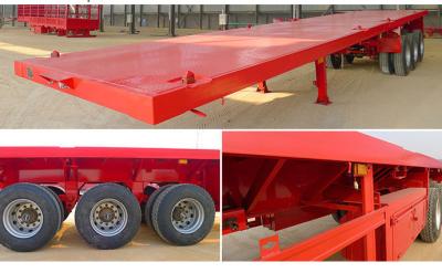 Cina Tri rimorchio a base piatta dei semi del camion del contenitore dell'asse con la struttura facile d'acciaio in vendita