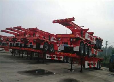 中国 40t 南アメリカのための容器ロックが付いている 2/3 つの車軸の骨組平面トレーラー 販売のため