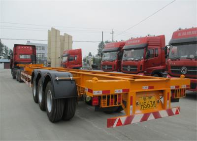 Cina rimorchio a base piatta di scheletro dei semi del camion del contenitore di 40ft con la gomma di vuoto 12R22.5 in vendita