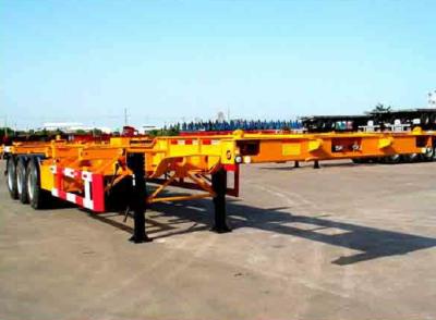 Cina 3 rimorchio a base piatta a base piatta dei semi del rimorchio 40ton del contenitore della gomma di marca del triangolo di giallo dell'asse di Fuwa in vendita