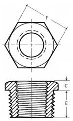 forged threaded Hex Head Bushing dimensions forged threaded Hex Head Bushing dimensions