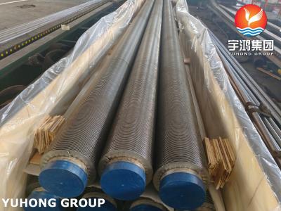 China ASME SA312 TP347H Stainless Steel Seamleess Pipe With SS Fin Strip For Heater for sale