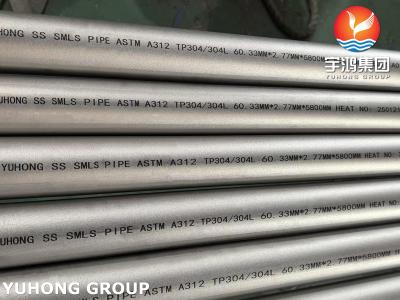 China ASME SA312 TP304 / TP304L Stainless Steel Seamless Pipe For High Temperature Service for sale