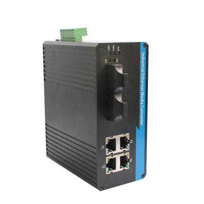 China conversor industrial dos meios da fibra de 10/100/1000M (2 portos da fibra de 1000M + 4 portos RJ45 de 1000M) à venda