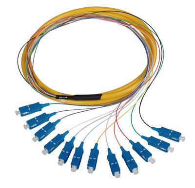 Cina Lunghezza su misura a fibra ottica colorata del cavo di toppa delle trecce di uscita in vendita