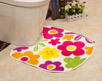 Cina Anti stuoia del pavimento della toilette di forma di slittamento U, stuoie 100% del piedistallo della toilette del microfiber in vendita
