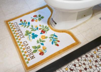 Cina La Slittamento-resistenza pastorale di stile ha personalizzato la stuoia marrone del pavimento della toilette per la stanza del bagno in vendita