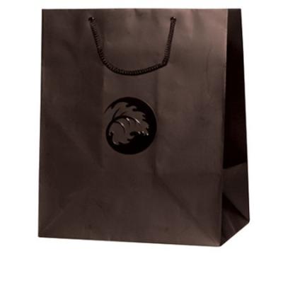 China O presente de papel preto do OEM/ODM ensaca para o empacotamento de compra com os punhos da fita/algodão à venda