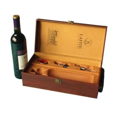 China Caoba, castaña, cajas de almacenamiento de madera del MDF/caja de empaquetado del vino rojo en venta