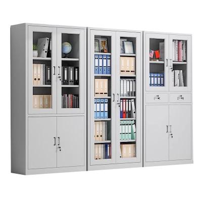 China 4 Door Free Standing Filing Cabinet Cupboard Storage Cabinet Stalinite Showcase Locking File Organizer for Office Pantry Garage for sale