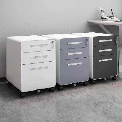 China Metal Mobile Pedestal Side Cabinet with 3 Drawers Steel Filing Storage for Home Office School Living Room Workshop-Space Saving for sale