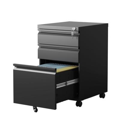China Hot Sale 3-Drawer Office Furniture Full Rustproof Steel File Cabinet With Protection Storage Unit for Home or Gym Use for sale