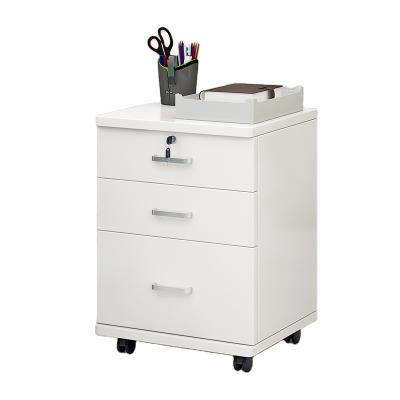 China Steel Mobile Pedestal File Cabinet with 3 Lockable Drawers and Wheels Office Movable Storage for sale