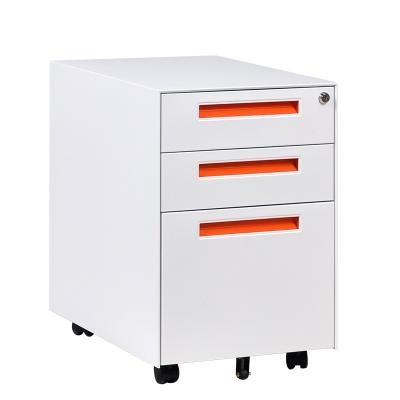 China Adjustable 3-Drawer Metal Mobile File Cabinet Movable Pedestal Printer Stand A4 Size Home Office Activity Storage Folder for sale