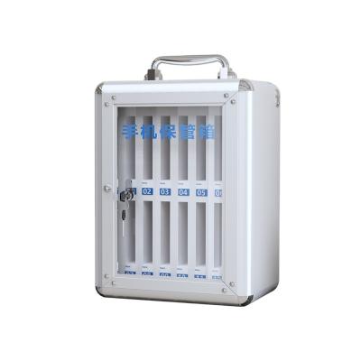 China Aluminum Alloy Flexible Portable Cell Phone Box Portable Cell Phone Organizer 12 Cells Slots for Secure Storage for sale