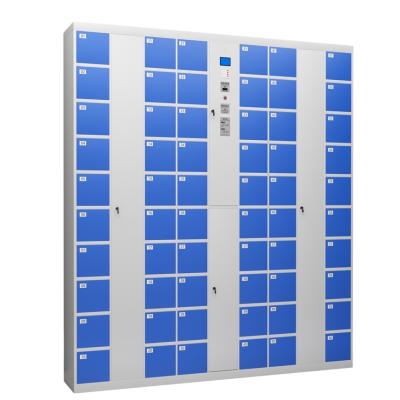 China Intelligent System 60-Door Metal Phone Locker Efficient Barcode Storage Cabinet for School Gym Hospital for sale
