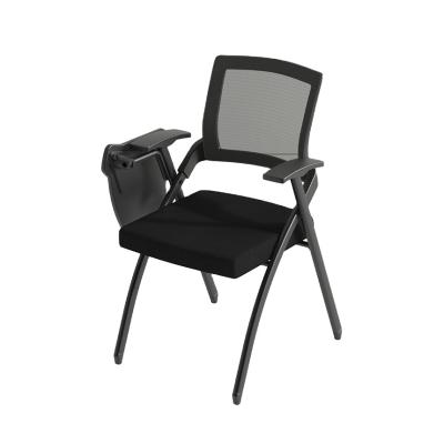 China Hot Sale Mesh Office Study Chair With Folding Writing Table Folding Training Chair Meeting Chair for sale