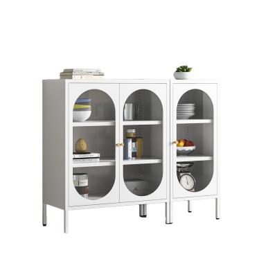 China Living Room Durable Multipurpose Metal Cabinet Glass Door Side Board Storage Cabinet for sale