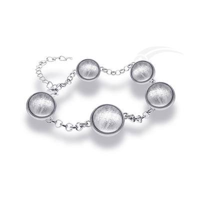 Exquisite Meteorite 925 Sterling Silver Ball Bracelet Handmade Meteorites Jewelry