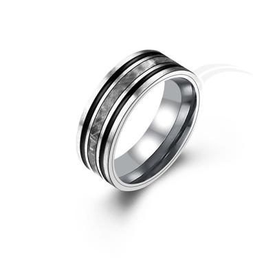 High Durability Tungsten Meteorite Ring Contemporary And Concise Style
