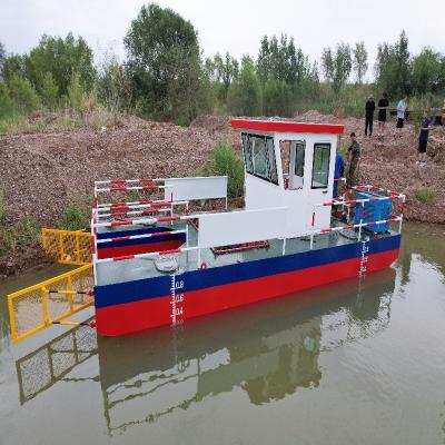 China Aquatic Weed Harvester Boat 5 CBM Hopper 75kw Engine for sale