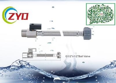 Cina Il tubo flessibile dell'acqua intrecciato l'acciaio di plastica della vite della valvola a sfera, metallo ha intrecciato le linee di acqua del lavandino in vendita