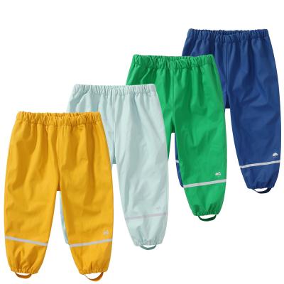 China OEM Customization kids waterproof PU rain pants outdoor rain gear for children for sale