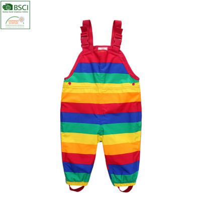 China Kids Baby colorful waterproof rain pants jumpsuit overall rainwear children rain pants for sale